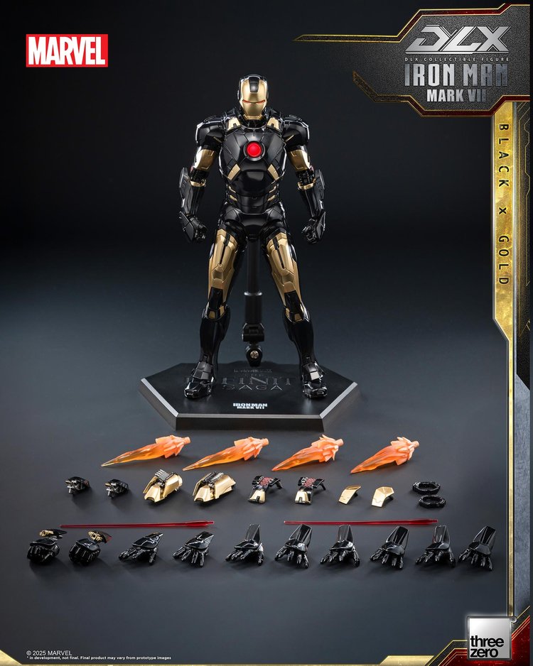 threezero DLX Iron Man Mark 7 (Black X Gold) | PREMIUM LUNA PARK